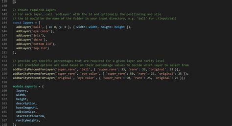 code is using not using certain rarities in certain folders · issue 99 · hashlips generative