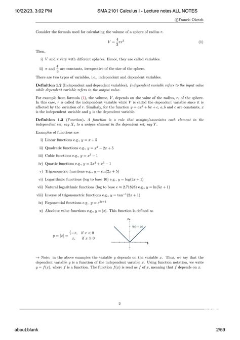 SOLUTION Sma Calculus I Lecture Notes All Notes Studypool