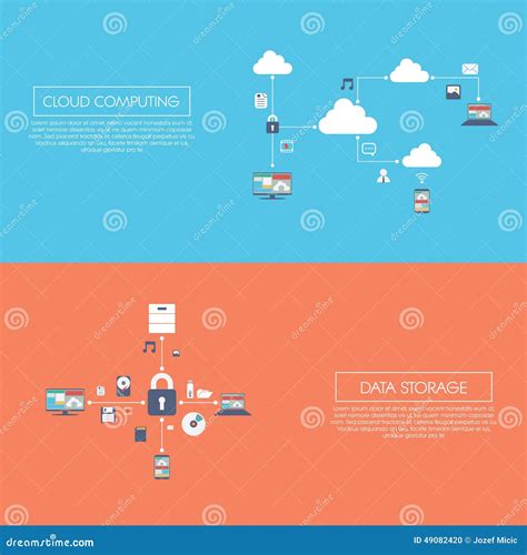 Cloud Computing And Data Storage Infographics Stock Vector Illustration Of Communication