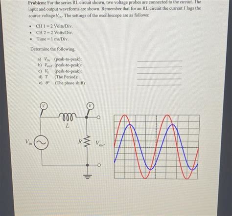 Solved Problem For The Series RL Circuit Shown Two Voltage Chegg