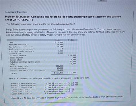 Solved Required Information Problem 19 3a Algo Computing
