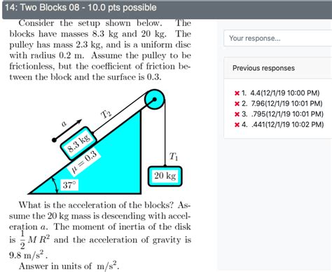 Solved Two Blocks Pts Possible Consider The Chegg Com