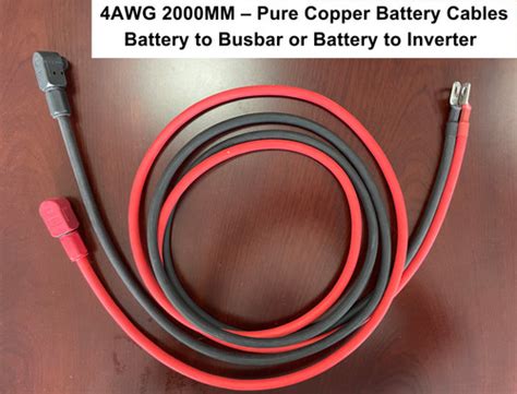 Awg Mm Pure Copper Battery Cables Black And Red Ruixu Lifepo