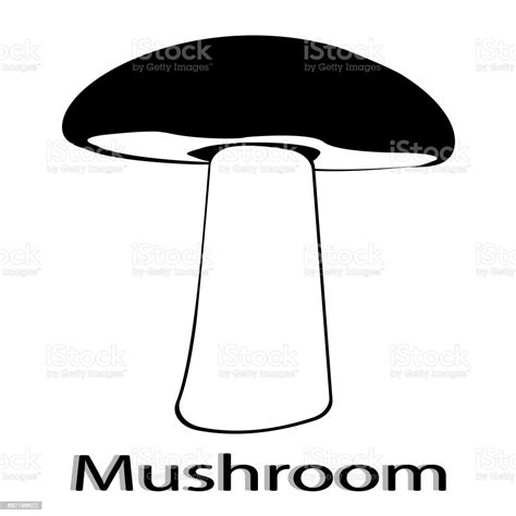 버섯입니다 블랙 아이콘입니다 식용 균 류입니다 요리 사이트 또는 요리사도 서 일러스트 제조 법 버섯 채식 메뉴 부엌 인테리어 디자인 벡터입니다 가을에 대한 스톡 벡터 아트