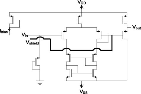 Schematic View Of The Unity Gain Buffer Type Capacitive Interface Download Scientific Diagram