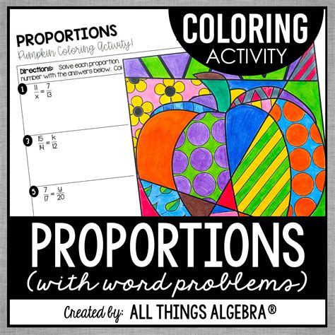 Proportions Pumpkin Coloring Activity All Things Algebra®