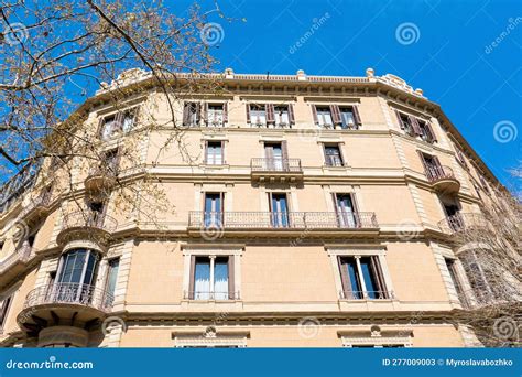 A Detailed View Of The Architecture Of The Buildings On The Passeig De