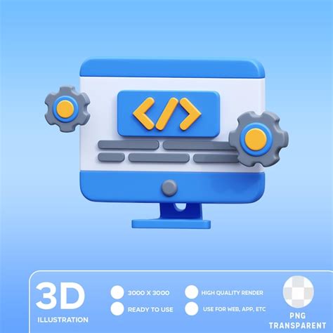 Premium Psd Psd Web Development 3d Illustration