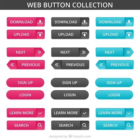 Free Vector Different Designs Of Web Buttons