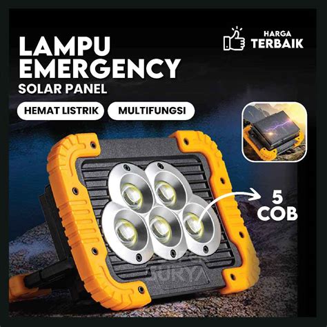 Lampu Led Solar Emergency Mah Cob Power Sel Surya Professional Lamp Stand Lazada Indonesia