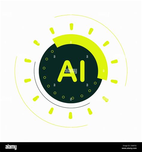 Ai Button With Glow In Flat Vector Illustration Symbolizing Artificial Intelligence Technology