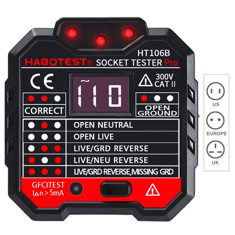Ht106b Socket Outlet Tester Circuit Polarity Voltage Detector Wall Plug