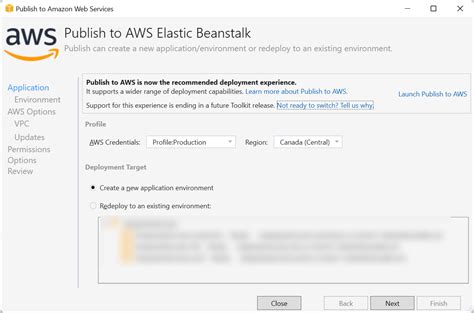 Existing Elastic Beanstalk Environments Using Windows Images Not Showing In New Publish To Aws