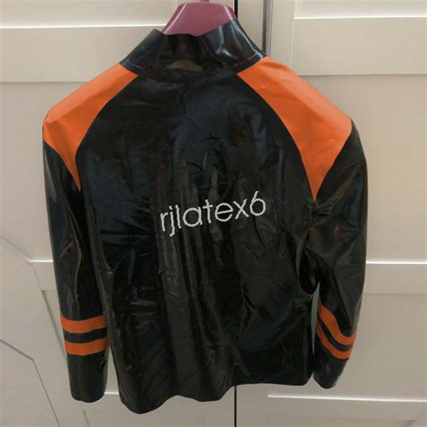 Latex Gummi Rubber Simple Orange Coat Jacket Top S Vicedeal