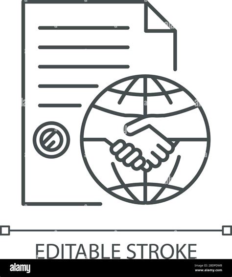 International Trade Agreement Pixel Perfect Linear Icon Partnership Contract Signing Deal