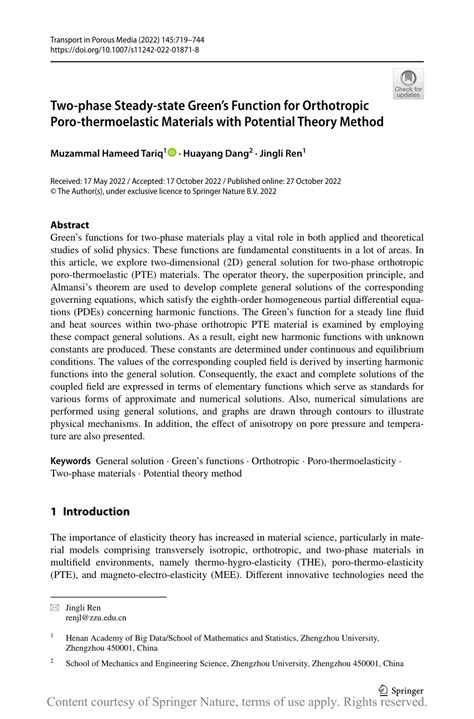 Two Phase Steady State Greens Function For Orthotropic Poro Thermoelastic Materials With