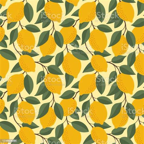 노란색 레몬 열대 원활한 패턴 과일 반복 배경 직물 또는 벽지에 대한 벡터 밝은 인쇄 레몬에 대한 스톡 벡터 아트 및 기타 이미지 레몬 배경 주제 레모네이드 Istock