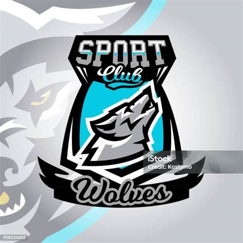 화려한 아이콘 상징 달에 짖는 늑대 숲의 위험한 맹수 벡터 일러스트 레이 션 역동적이 고 스포츠 스타일 T셔츠에 인쇄 개에 대한 스톡 벡터 아트 및 기타 이미지 Istock