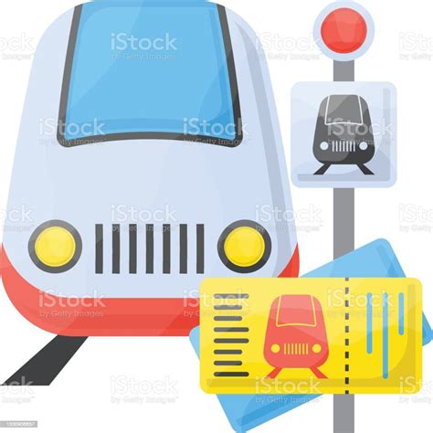 기차 개념으로 여행 철도 패스 벡터 아이콘 디자인 여행 및 관광 기호 휴일 및 휴가 표지판 발견 및 탐사 스톡 일러스트 객차에