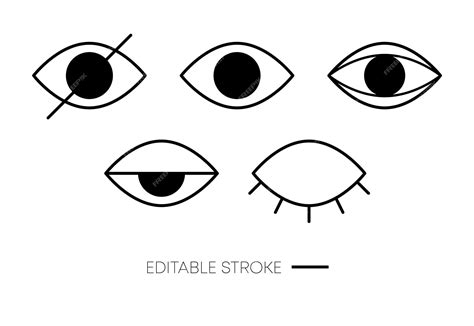 Premium Vector Eye Icon Set See And Unsee Eye Icon Visible Eyes Collection Open And Close Eye