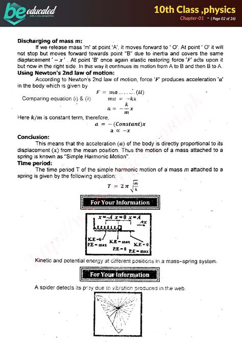 Chapter Physics Th Class Notes Matric Part Notes