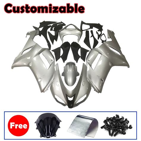 Kawasaki Zx 6r 636 2007 2008 Grey And Silver Fairing Kit