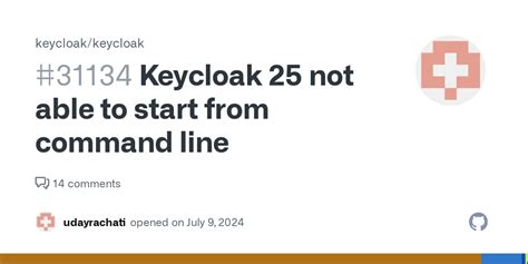 Keycloak 25 Not Able To Start From Command Line · Issue 31134 · Keycloakkeycloak · Github