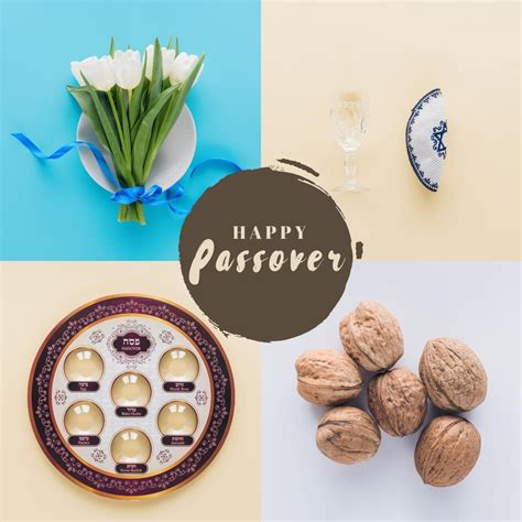 Happy Passover Greeting With Tulips And Nuts Online Instagram Post Template Vistacreate