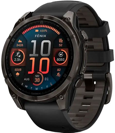 Смарт годинник Garmin Fenix 8 47мм Amoled Sapphire Carbon Grey Dlc Titanium With Black Pebble