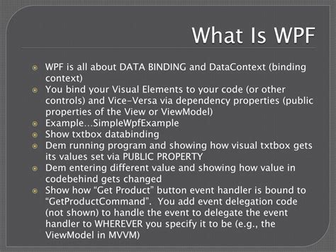 Ppt Introduction To Wpf Mvvm Prism Open Discussion Following