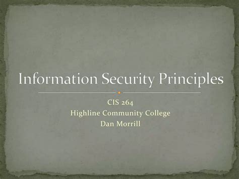 Information Security Principles Ppt