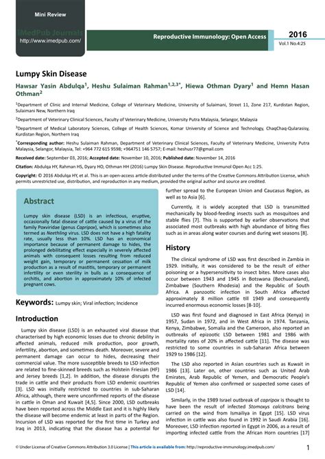 PDF Lumpy Skin Disease