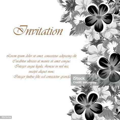 흑백 색상의 프레임입니다 디자인 엽서 인사말 생일 발렌타인의 날 결혼식 파티 휴일 축 하에 대 한 초대 대 한 장식 0명에 대한 스톡 벡터 아트 및 기타 이미지 Istock
