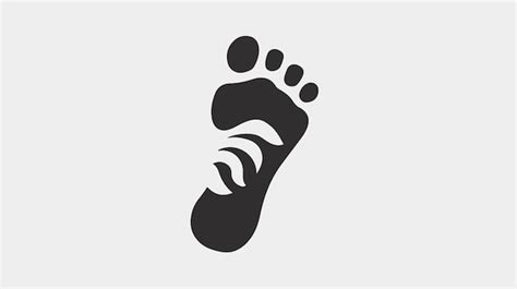 Barefoot Footprint Vector Icon On White Background Premium Ai