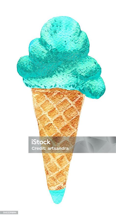 물빛 일러스트를 초록색입니다 민트 맛 원뿔형 아이스크림 공휴일에 대한 스톡 벡터 아트 및 기타 이미지 공휴일 과일 구 Istock