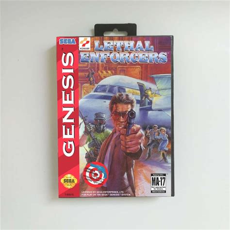 Lethal Enforcers Sega Genesis Mega Drive Md Game Card Us Cover With Box