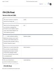 Comprehensive Study Of ITN Final Flashcards Course Hero