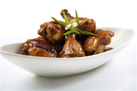 Adobo White Plate Topped With Chicken And Rice Generative Ai Image Philippines Food Stock