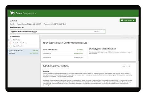 Confidential Syphilis Test With Confirmation Quest®