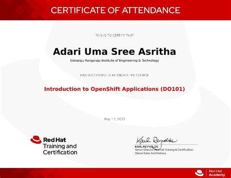 Asritha Adari On Linkedin Hey Connections I Have Completed A New Course From Red Hat Learning