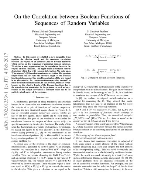 Pdf On The Correlation Between Boolean Functions Of Sequences Of Random Variables
