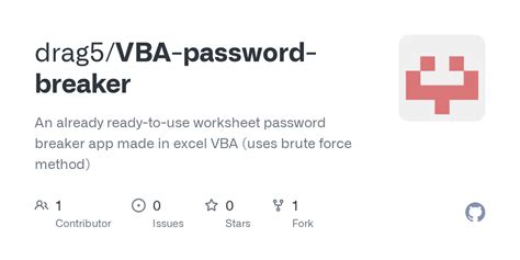 Github Drag5vba Password Breaker An Already Ready To Use Worksheet