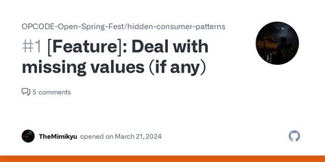 [feature] Deal With Missing Values If Any · Issue 1 · Opcode Open