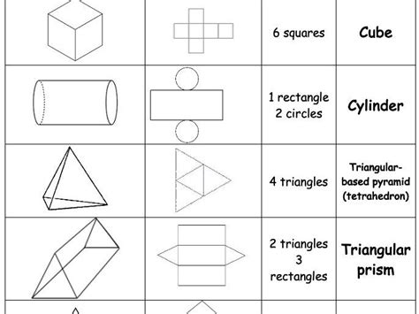 Worksheet On Nets Of 3d Shapes Printable Word Searches