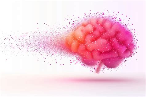 Abstract Brain With Neon Pink Neural Networks Highlighting Cognitive Connectivity And Digital