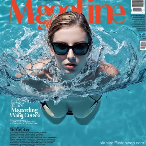 Magazine Cover With Cool Tone And Water Element Stable Diffusion Online