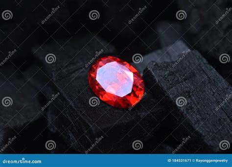 Gem And Jewelry Is A Ruby Selected And Glittering And Reflecting Light For Making Stock Image