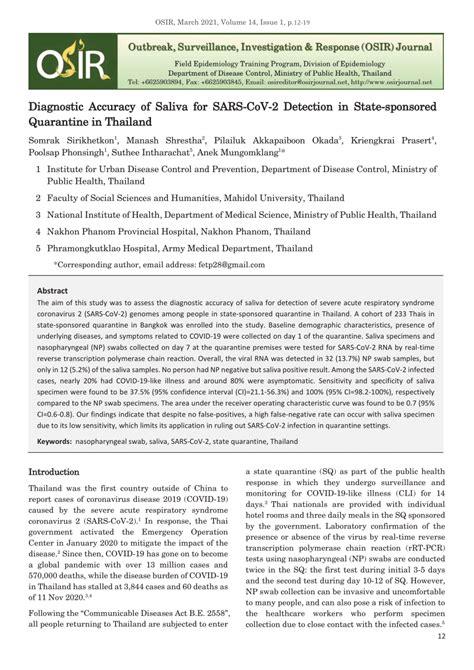 Pdf Diagnostic Accuracy Of Saliva For Sars Cov 2 Detection In State