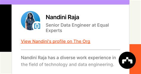 Nandini Raja Senior Data Engineer At Equal Experts The Org