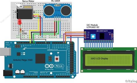 Arduino LCD Display To Monitor And Control Servo Motor With Ultrasonic Sensor